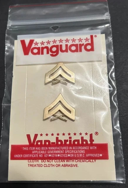 USMC CORPORAL GOLD Rank Insignia Chevron (2) Marines $12.95 - PicClick