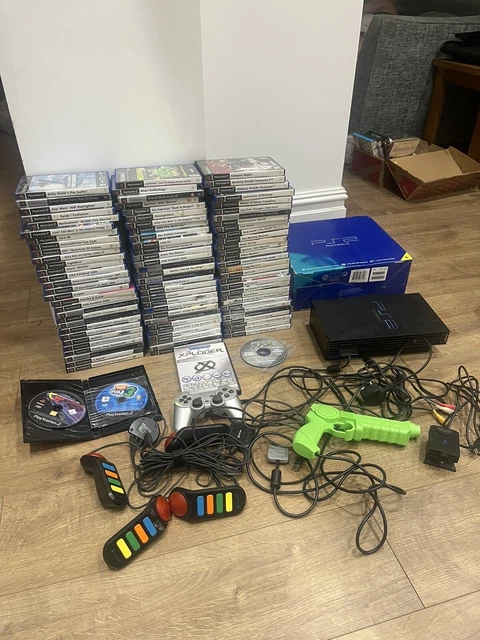SONY PS2 BOXED console with 89 PlayStation Games gun controller ...