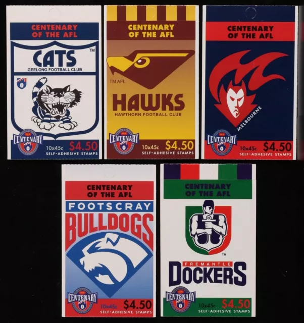 AUSTRALIA 1996 AFL Centenary booklet set of 16. MNH **. FV $72. Pfr cat ...