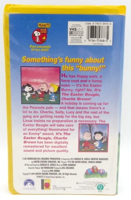 COMPLETE IT'S THE Easter Beagle, Charlie Brown VHS 1997 Yellow ...