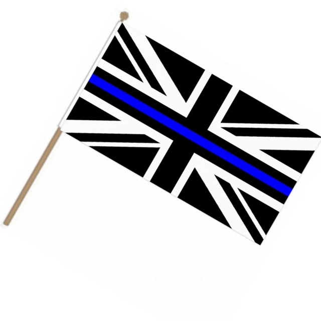 THIN BLUE LINE Police Military 9'' x 6'' Hand waving Flag EUR 6,23 ...