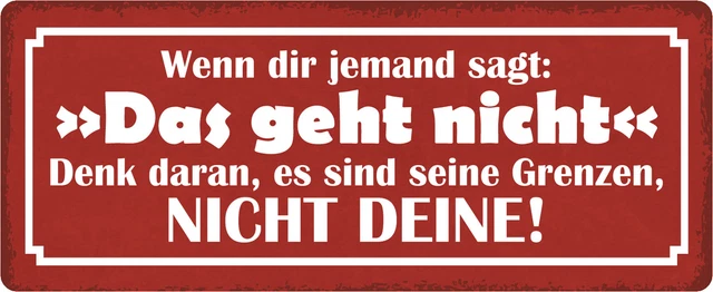 SCHILD SPRUCH &WENN jemand sagt das geht nicht" 27 x 10 cm Blechschild EUR 15,49 - PicClick DE