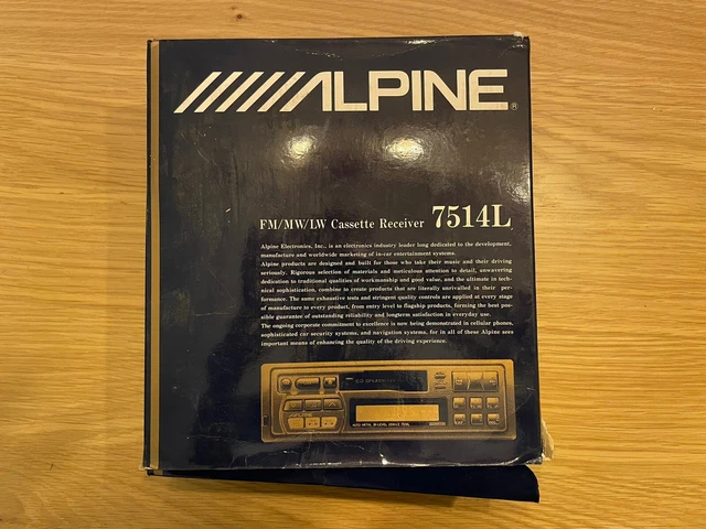 ALPINE 7514L HEAD Unit FM/MW:Lw Cassette Player With Pop Off Fascia ...