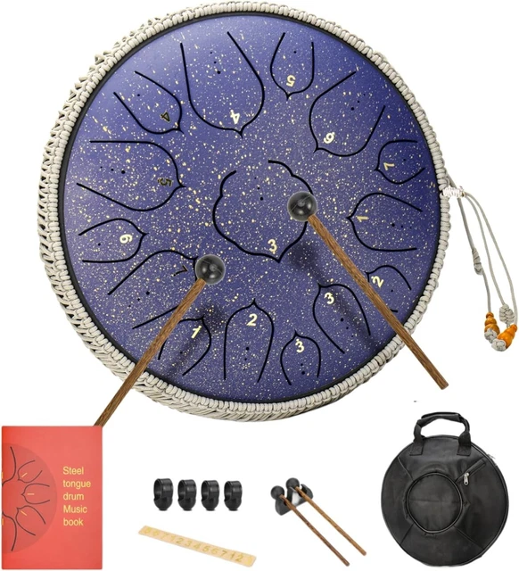 STEEL TONGUE DRUM 15 Notes 14 Inches Handpan Drum Percussion for ...