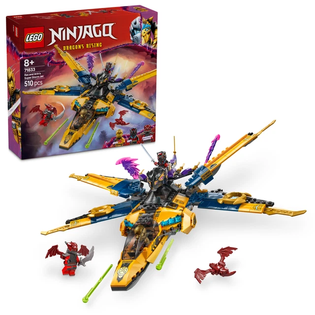 LEGO NINJAGO DRAGONS Rising Ras & Arins Super Storm Jet LEGO 71833 New ...