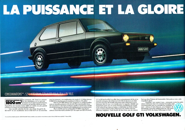 PUBLICITÉ ADVERTISING 078 1983 Volkswagen nouvelle Golf Gti (2 pages ...