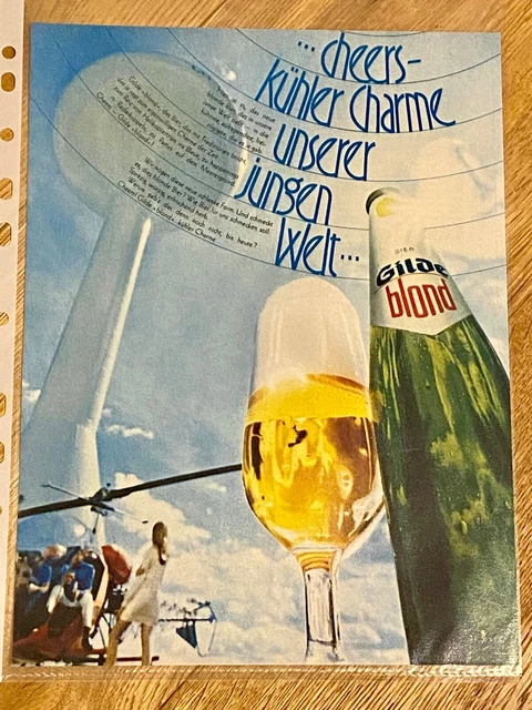 GILDE BLOND BIER Hannover Brauerei Original 1969 Vintage Advert Werbung ...
