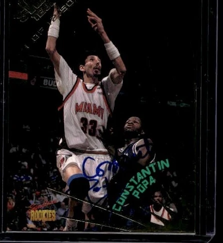 1995 SIGNATURE ROOKIES Draft Day Constantin Popa Auto Miami Hurricanes ...