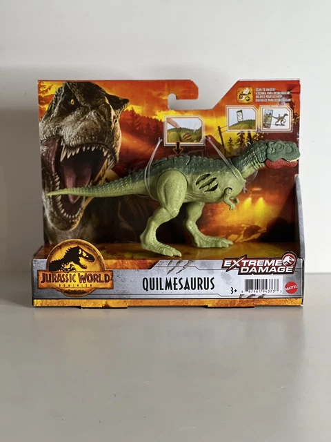 MATTEL JURASSIC WORLD Dominion Extreme Damage Quilmesaurus Dinosaur ...