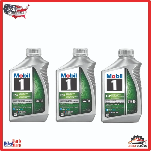 MOBIL 1 ESP Standard Full Synthetic Engine Oil 5W-30 3 Quart Free ...