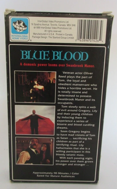 RARE HTF VHS Tape Blue Blood Horror Oliver Reed Fiona Lewis $24.99 ...