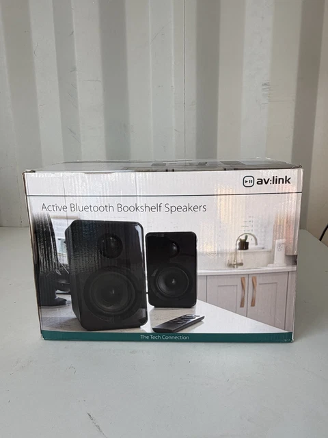 POWERED BLUETOOTH BOOKSHELF Speakers Active Stereo HiFi System Remote ...