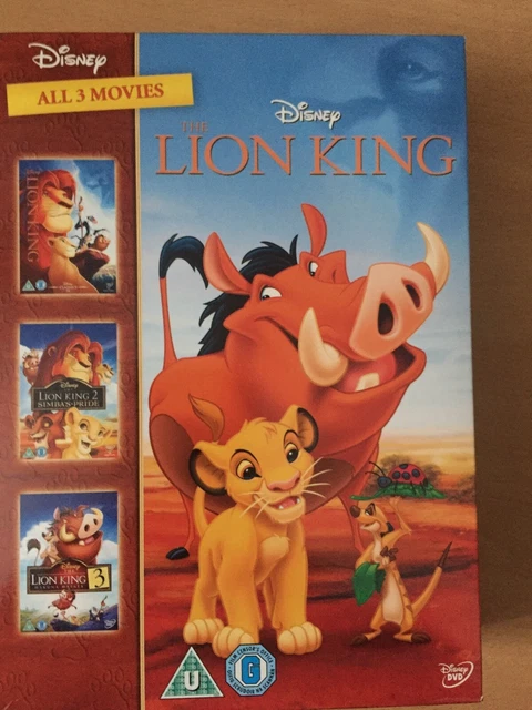 DISNEY THE LION King Box Set Of 3 DVD’s Sent Via Royal Mail Parcel Post ...