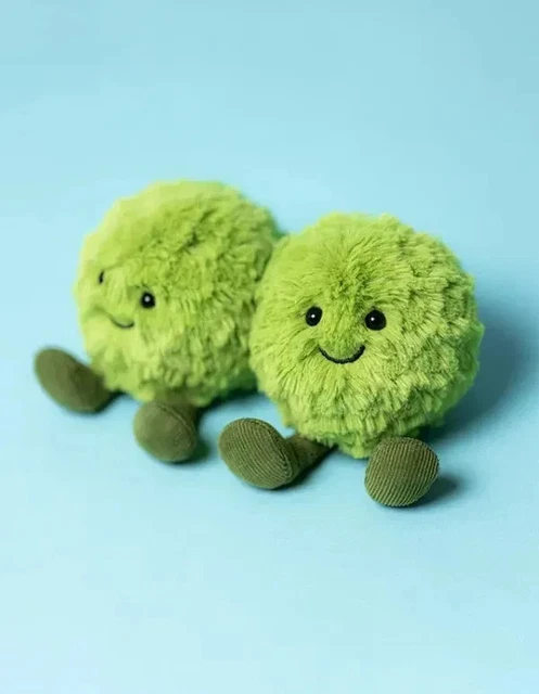 CUTE 8CM JELLYCAT Duo: Dot & Peggy Mushy Peas, Perfect Valentine's Gift ...