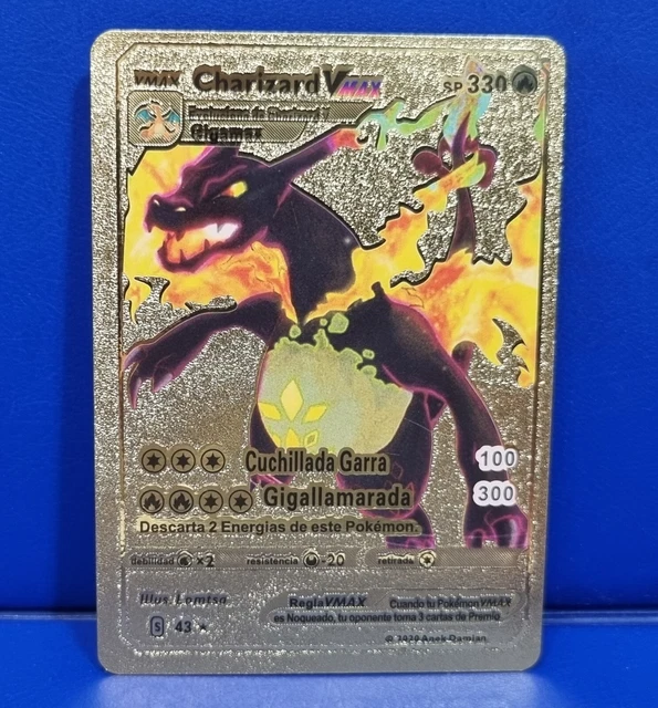 CARD CARTA TARJETA Pokemon Charizard Vmax SP330 Gigamax 43* Oro Gold ...