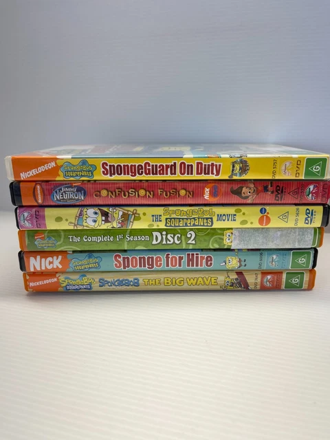 6 X SPONGEBOB & Jimmy Neutron DVD Bundle Animated Childrens Movies ...