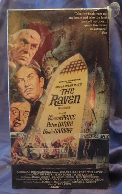 VHS THE RAVEN VHS 1988 Classic Horror Warner Home Video Edgar Al Poe ...