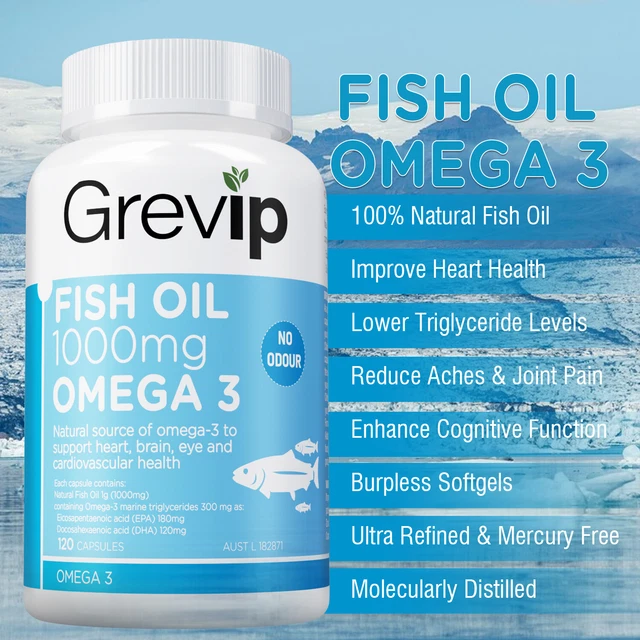 FISH OIL CAPSULES 1000mg - Highest Potency, Heart & Brain Support - EPA ...