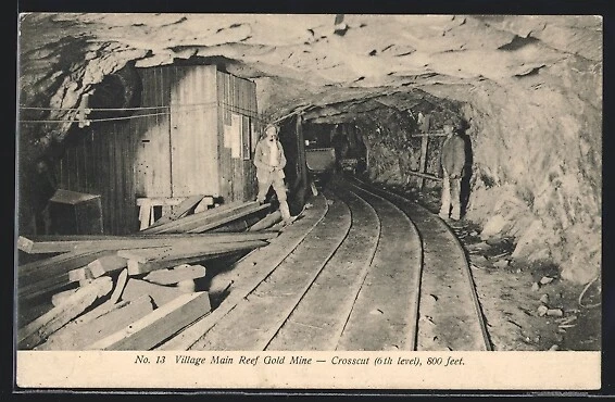 CPA JOHANNESBURG, VILLAGE Main Reef Gold Mine, Crosscut EUR 20,00 ...