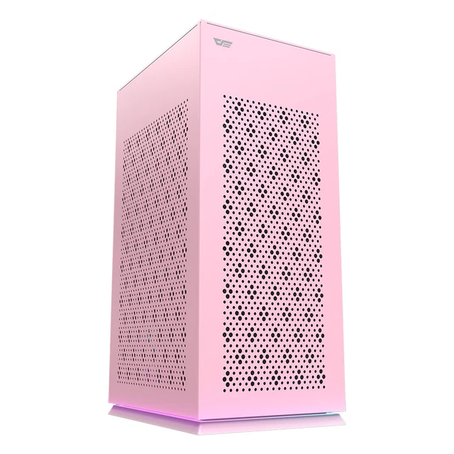 Case Mesh Mini Tower Itx Rosa Type C Con Ventola 80mm E Strip Argb