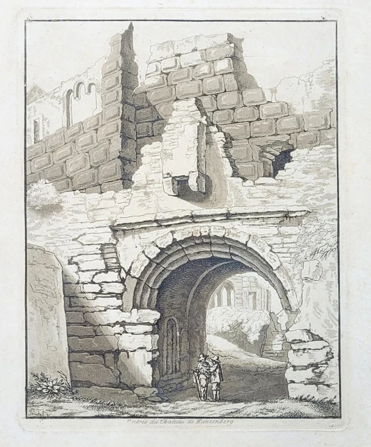 HEINRICH JOSEPH SCHÜTZ/JOHANN Gottlieb Prestel: castle ruin Münzenberg ...