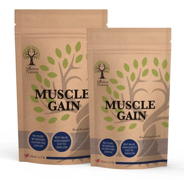 MUSCLE GAIN BOOSTER 600mg Capsules High Strength Clean Natural ...