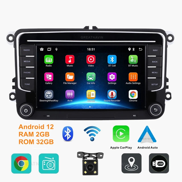 CAR RADIO STEREO Sat Nav BT CarPlay Head Unit for VW Golf MK5 MK6 Transporter T5 £157.60 ...
