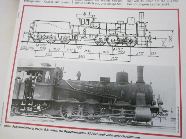 DAMPFLOK RISSZEICHNUNG G 5 pr. G 3 Preußische Staatsbahn DRG 53.70 ...