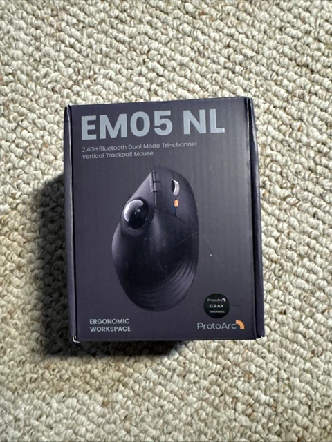 PROTOARC EM05 VERTICAL ERGONOMIC Wireless Trackball Mouse with RGB $29. ...