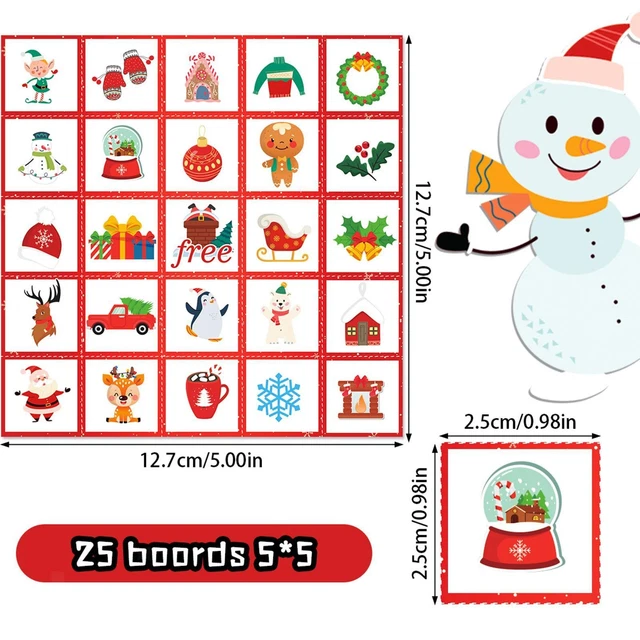 CHRISTMAS BINGO CARD Games Set Board Games,Charades Merry for Party ...