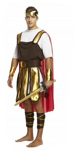 ADULTI UOMO GLADIATORE Romano Soldato Sparticus Costume Vestito Costume ...