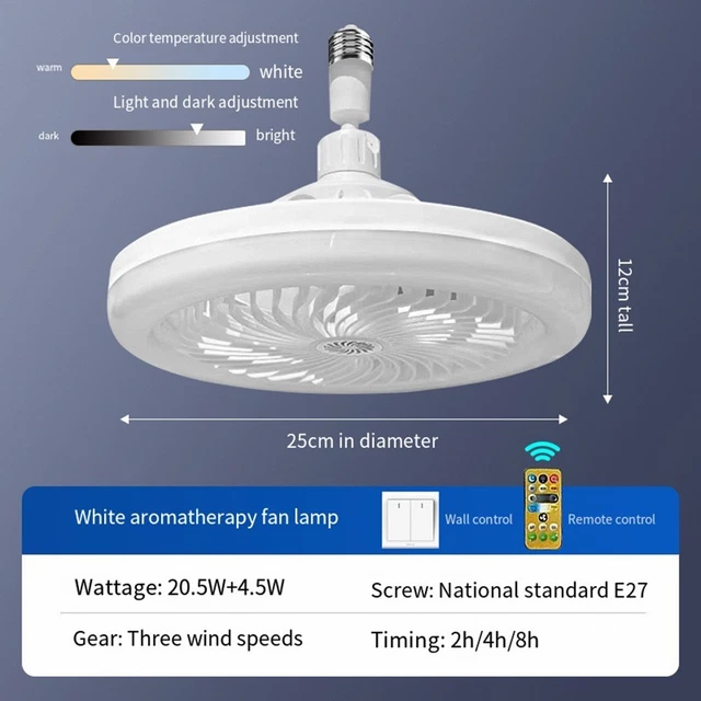 LED E27 FAN Light Bulb with Adjustable Brightness for Effortless Room ...
