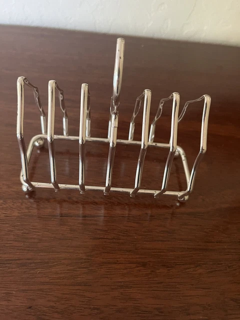 ART DECO STYLE English Silver Plate Toast Rack Letter Holder, circa ...