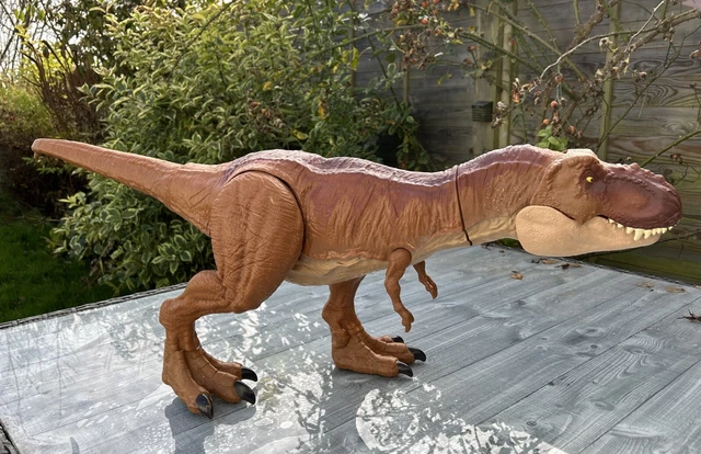 MATTEL JURASSIC WORLD Super Colossal T-Rex Giant Dinosaur Plastic Toy ...