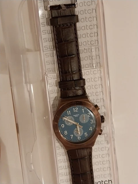 MONTRE SWATCH HOMME "Back to copper"parfait étât; bracelet cuir neuf ...