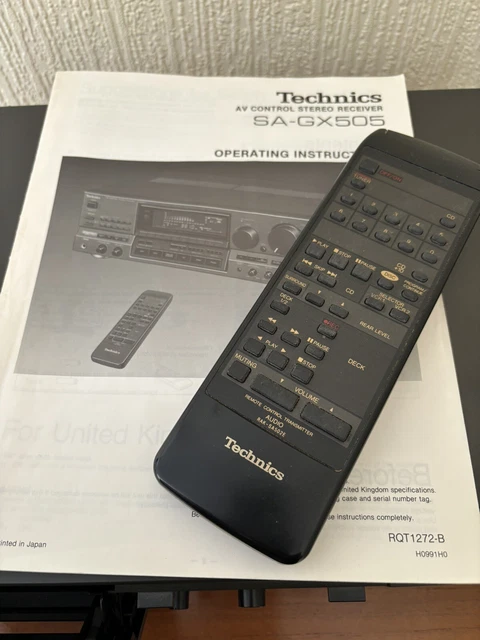 TECHNICS SA-GX505 HIFI Stereo Receiver/Amplifier. Remote & Instructions ...
