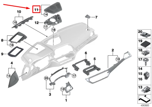 NEW BMW 3 G20, G28 Dashboard Center Speakers Trim 6805541 51456805541 £ ...
