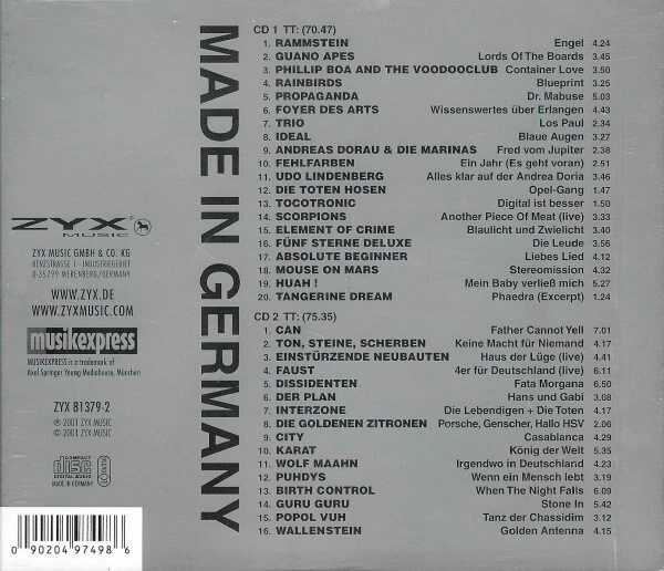 V/A - MADE In Germany 2 CD Set originalverpackt 36 Tracks EUR 19,90 ...