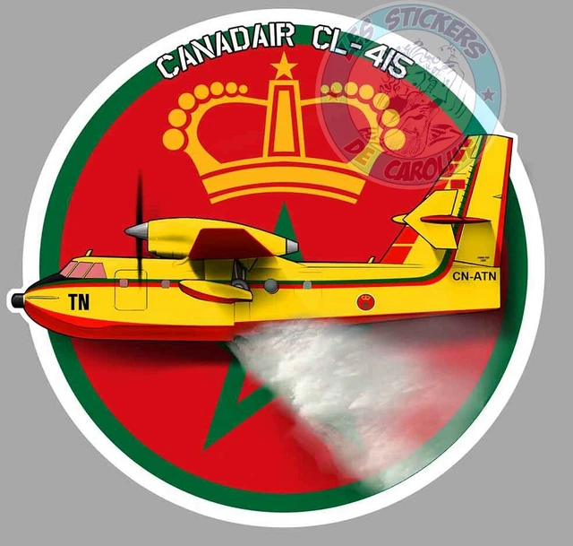 STICKER CANADAIR CL-415 Maroc Marocain Incendie Pompiers Autocollant ...