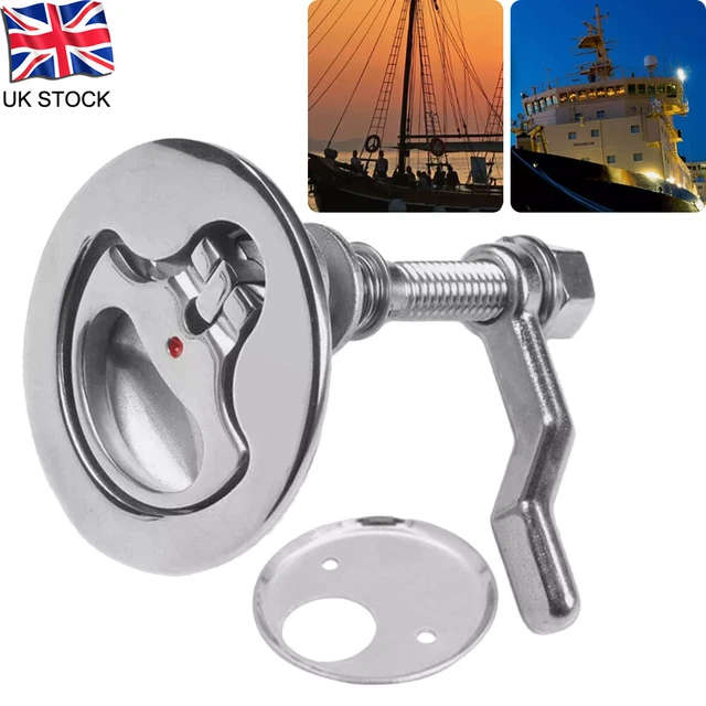 MARINE BOAT STAINLESS Steel Flush Hatch Latch Turning Lift Handle Latch ...