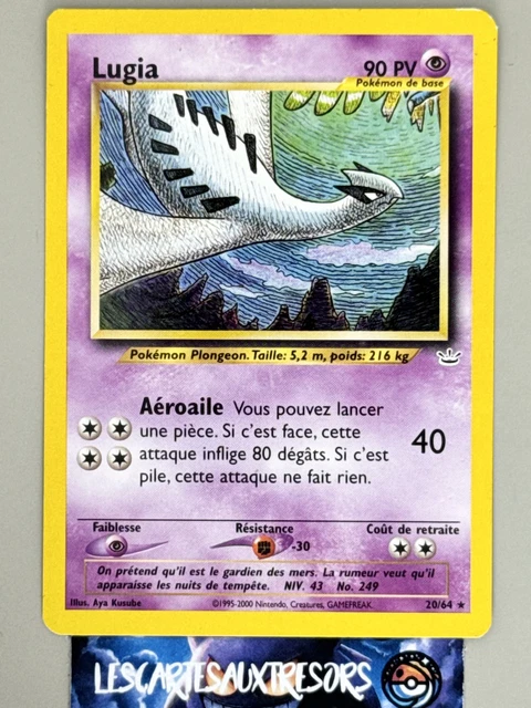 CARTE POKÉMON LUGIA 20/64 EDITION 2 ED2 Neo Revelation VF FR EUR 29,99 - PicClick FR