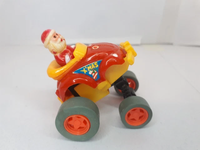 VINTAGE SANTA IN Volkswagen Beetle Push Down Toy Car Christmas ...