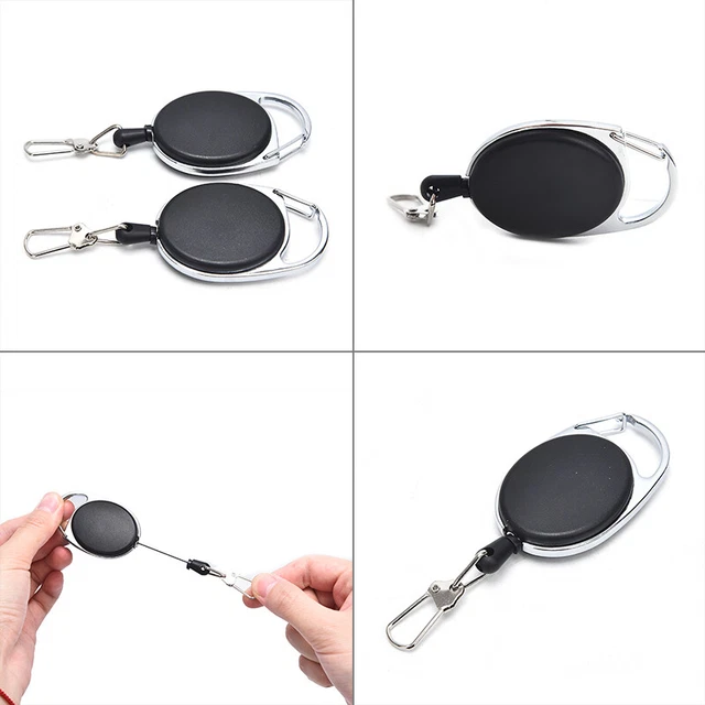 RETRACTABLE EXTENDABLE ANTI Lost ID Card Holder Key Chain Keyring D_ £2 ...