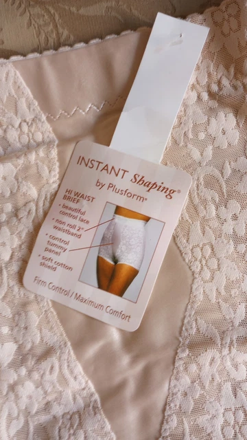 VINTAGE BEIGE LACE Instant Shaping By Plusform Girdle Panty Brief 4x ...