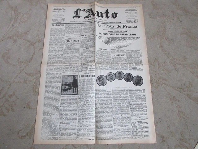 PRESSE FAC SIMILE 15 L'AUTO 08.07.1907 PRESENTATION et CARTE TOUR de FRANCE 1907 EUR 5,00 ...