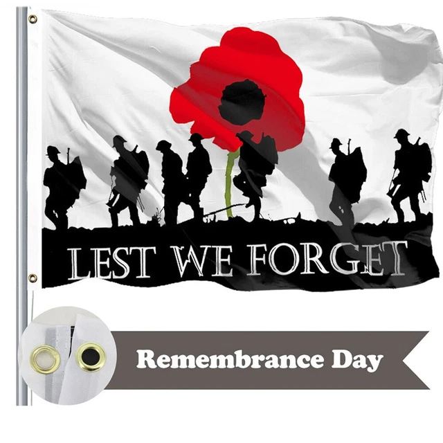 LARGE LEST WE Forget Flag Australia & NZ 90 X 150 CM ANZAC Day ...