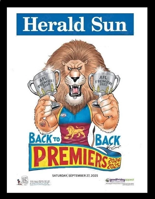 2025 AFL PREMIERS Brisbane Lions Grand Final Premiership Weg Mark ...
