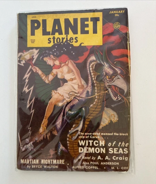 PLANET STORIES JANUARY 1951 Witch of the Demon Seas, Craig - Pulp £14.05 - PicClick UK