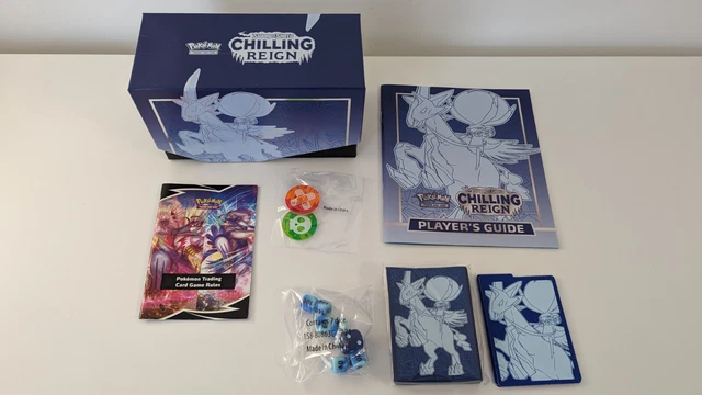 POKEMON TCG ELITE Trainer Box EMPTY ETB Chilling Reign Blue + Extras £7 ...