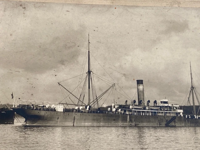 CRUISER SHIP PHOTO Early Real Cabinet,Russian OURAL Boat River WWI ...